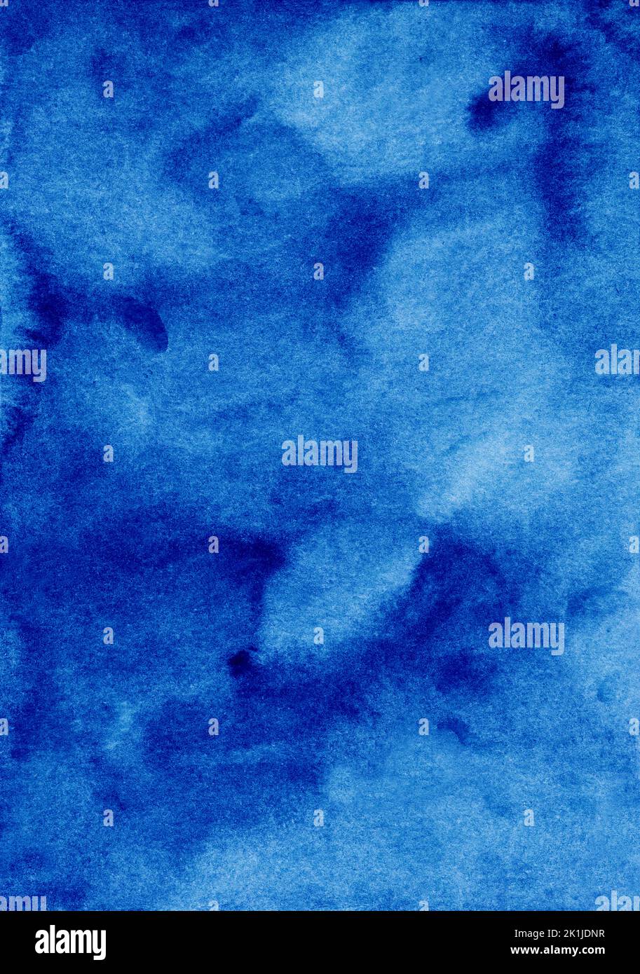 Watercolor deep blue background texture. Watercolour abstract cerulean ...