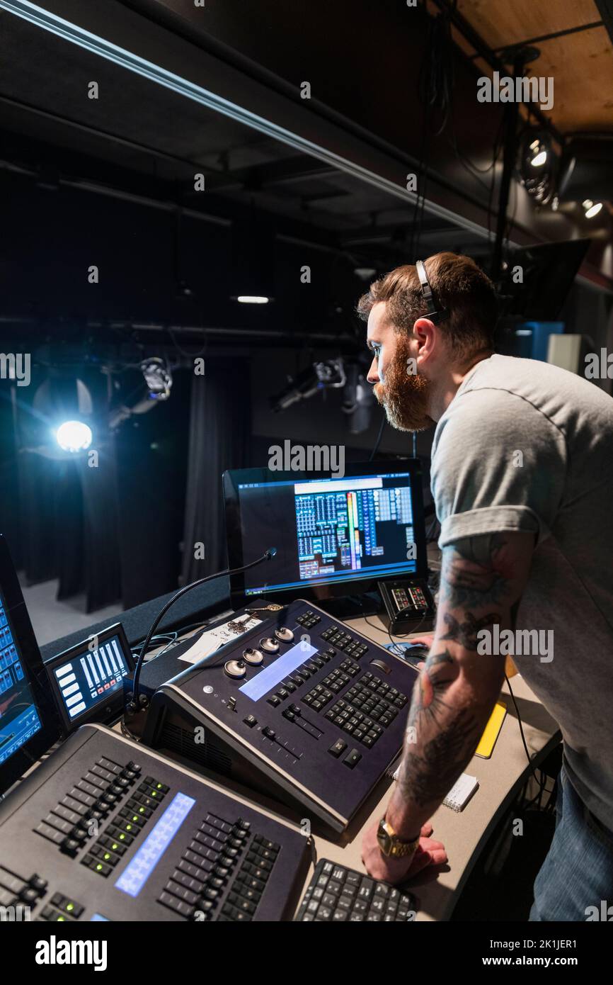 Standing expertise control panel operating technology hi-res stock ...