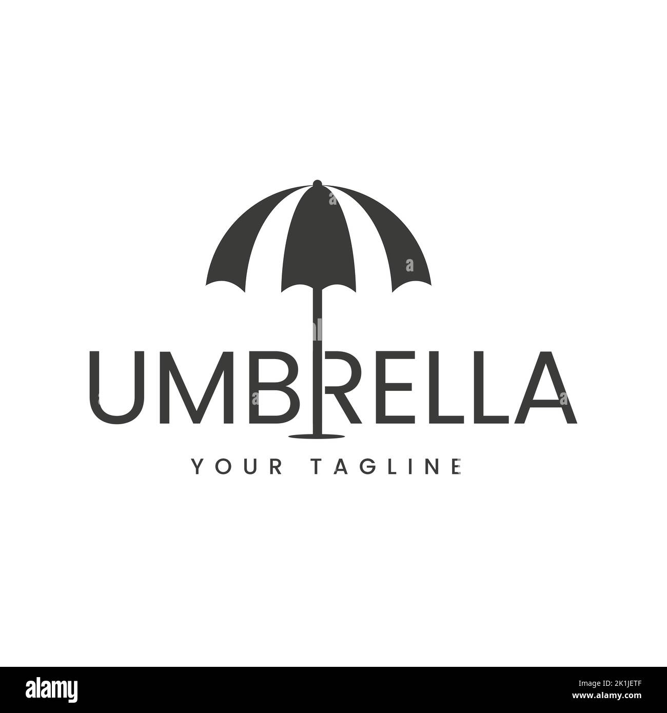 Logo illustration simple umbrella word sign R, design template, symbol ...