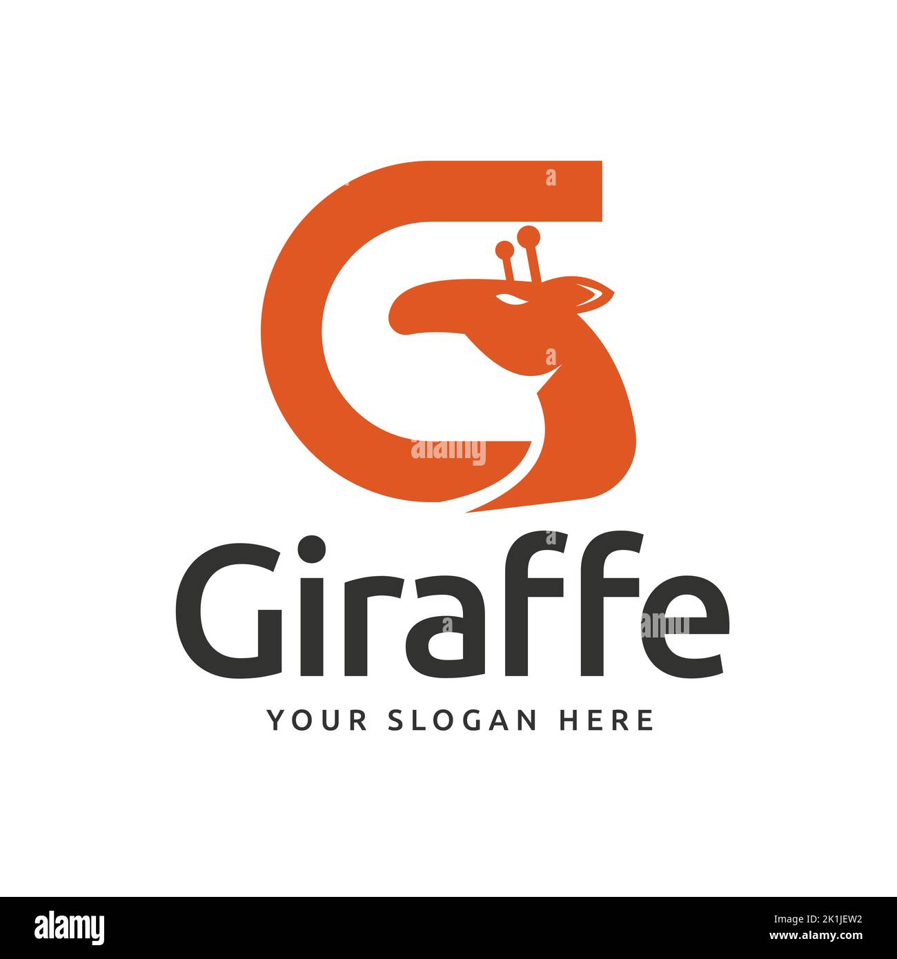 Giraffe head illustration logo from letter G. G word sign logo, symbol ...