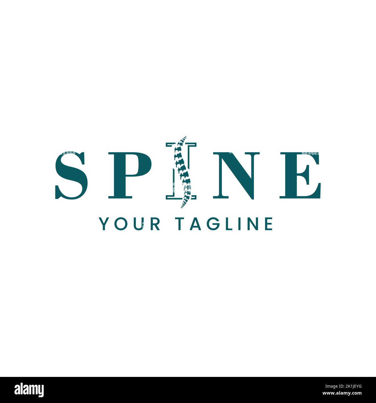 Spine word sign logo on letter I, symbol, icon, design template.medical ...