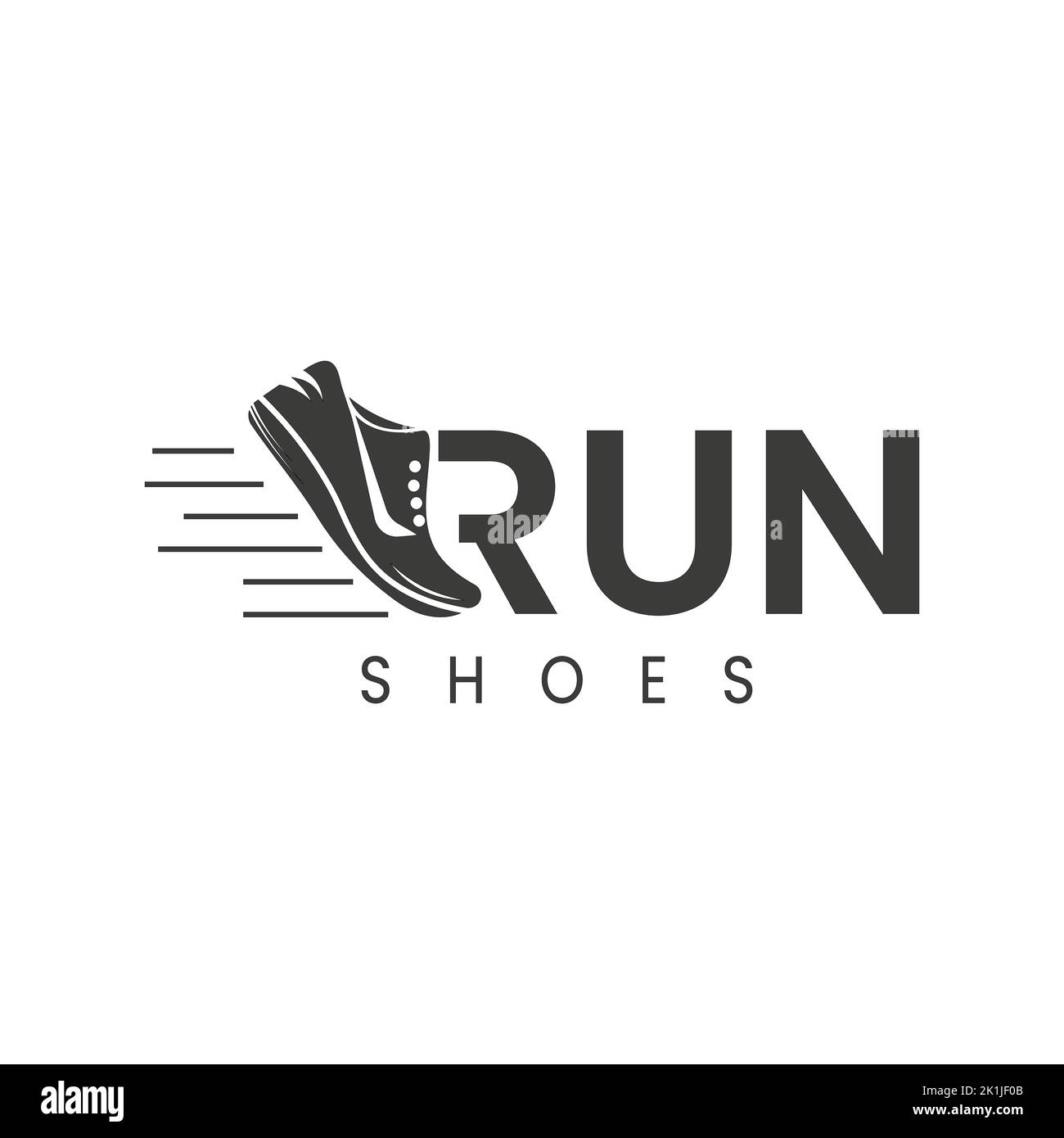 Creative word sign illustration logo, R to run shoe icon logo template ...
