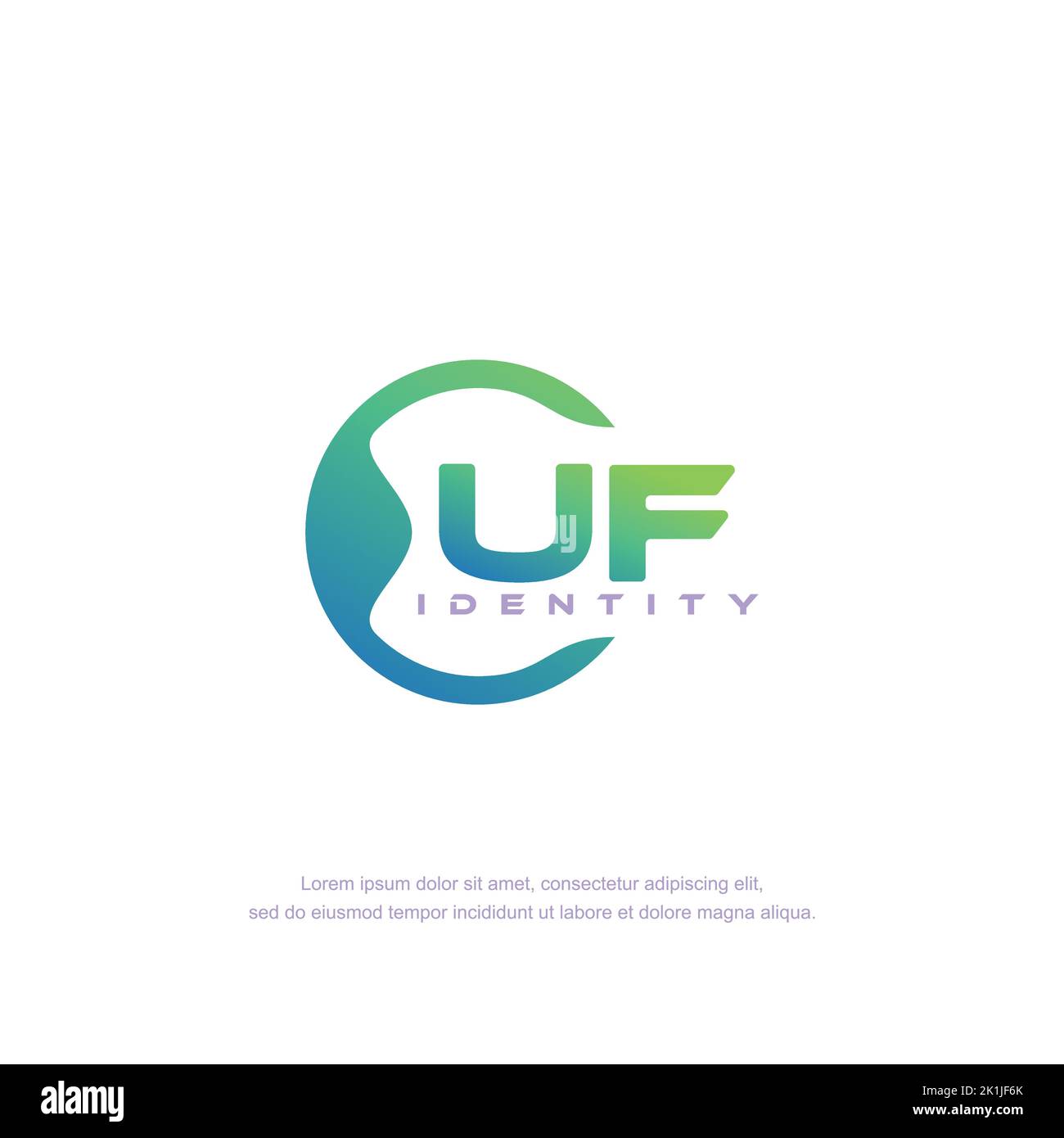 UF Initial letter circular line logo template vector with gradient ...