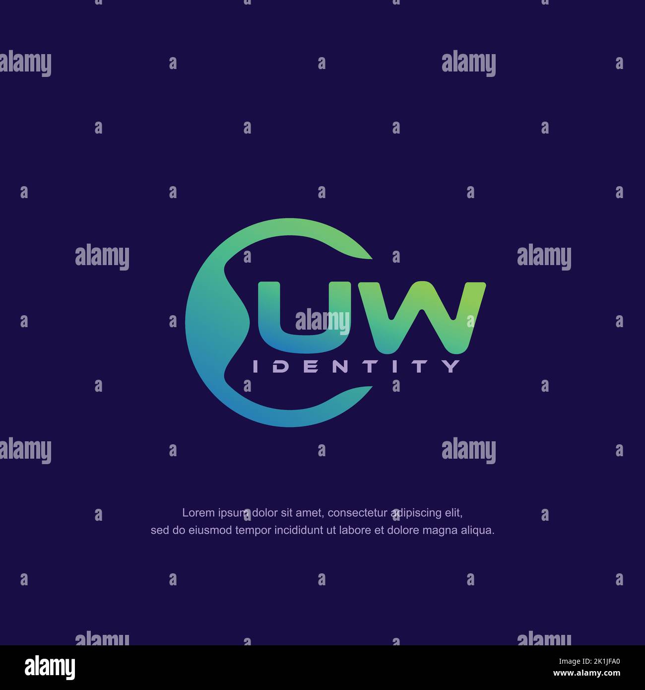 UW Initial letter circular line logo template vector with gradient color Stock Vector Image ...