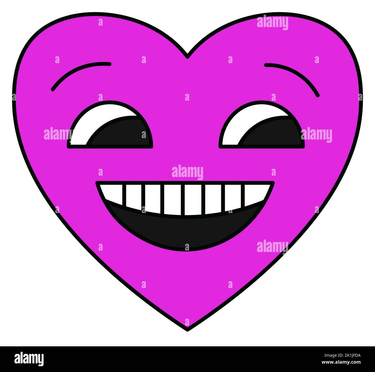 Character in shape of heart, smiling laughing 90s Stock Vector Image ...