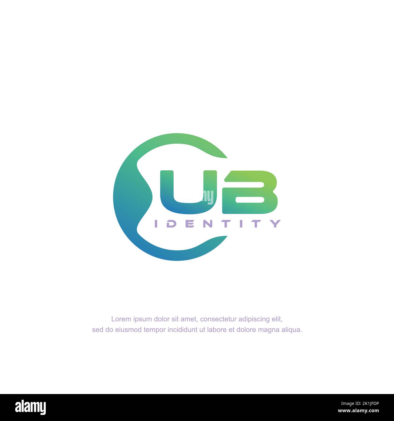 UB Initial letter circular line logo template vector with gradient color Stock Vector Image ...