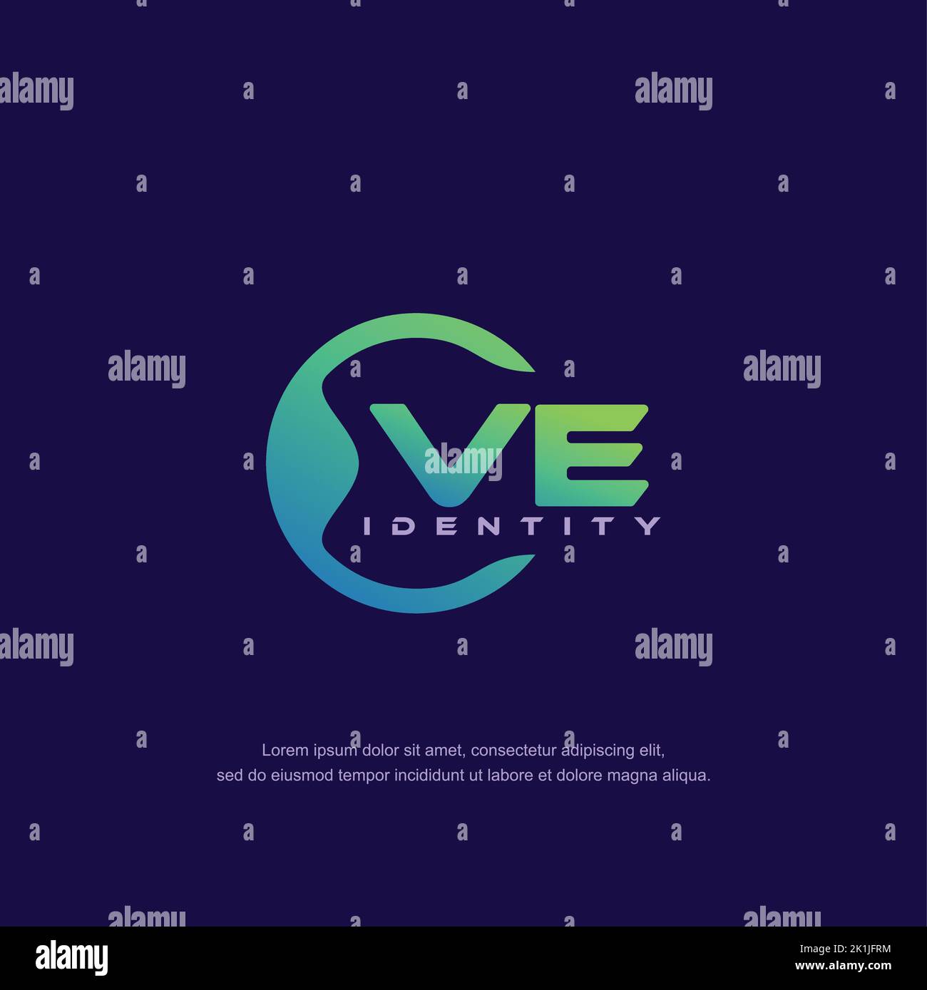 VE Initial letter circular line logo template vector with gradient ...
