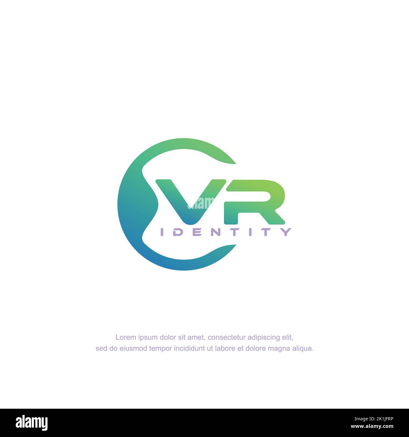 VR Initial letter circular line logo template vector with gradient ...