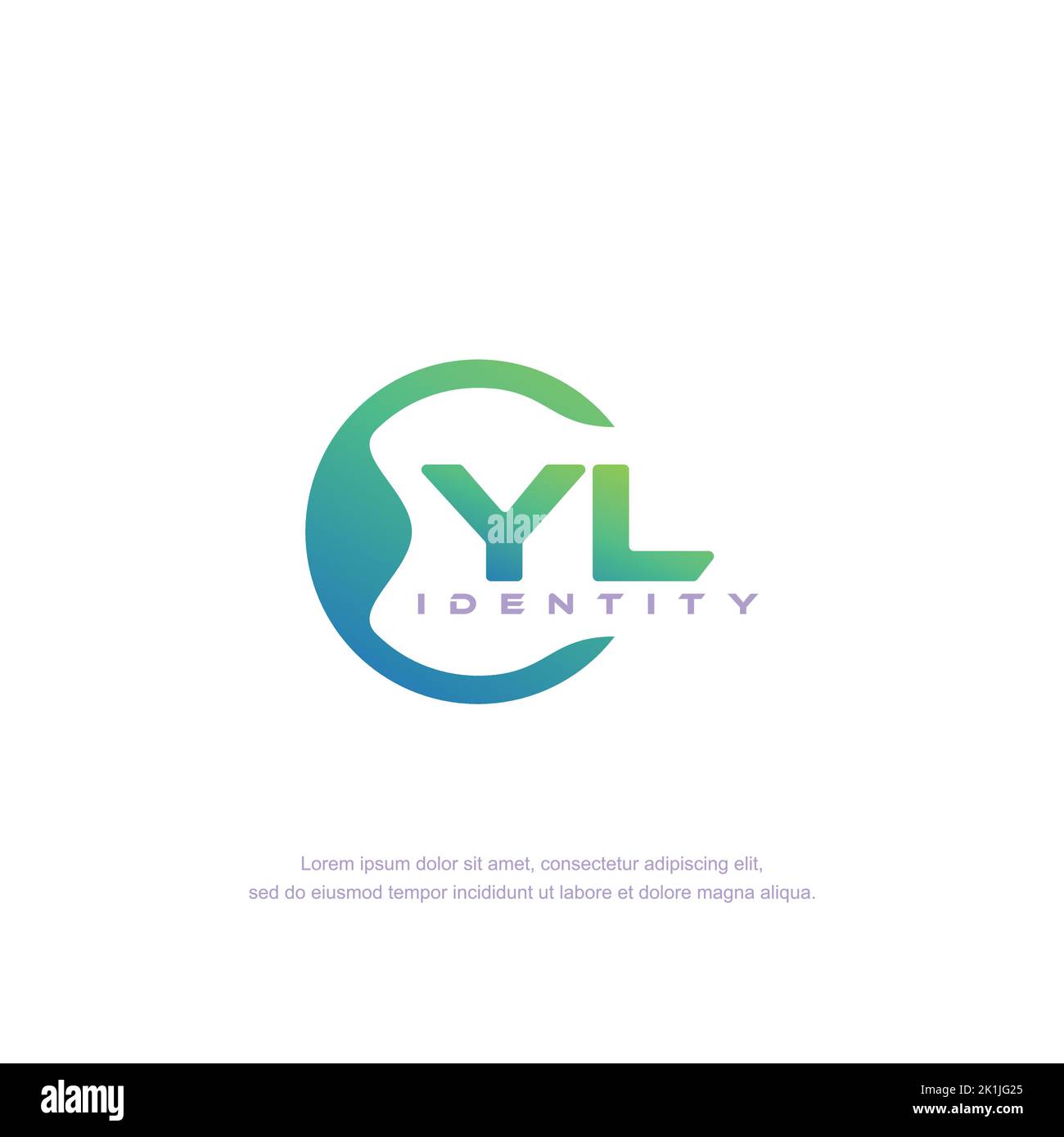 YL Initial letter circular line logo template vector with gradient ...