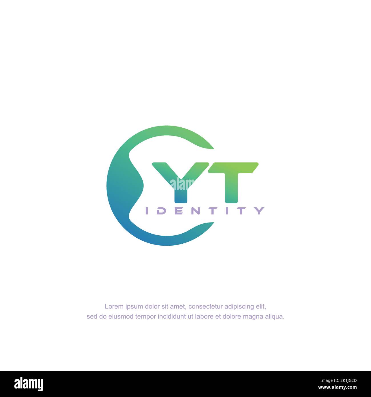 YT Initial letter circular line logo template vector with gradient ...