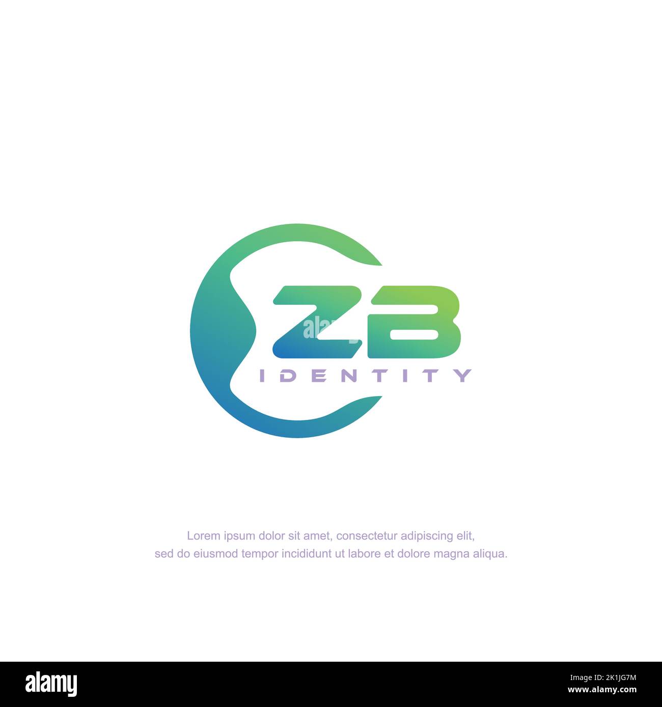 ZB Initial letter circular line logo template vector with gradient ...