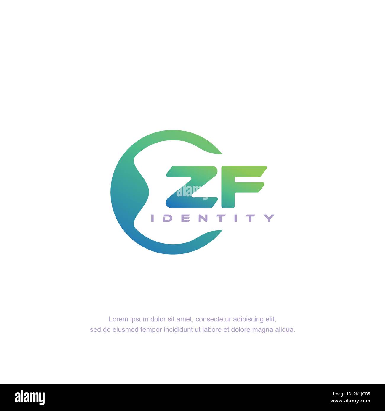 ZF Initial letter circular line logo template vector with gradient ...