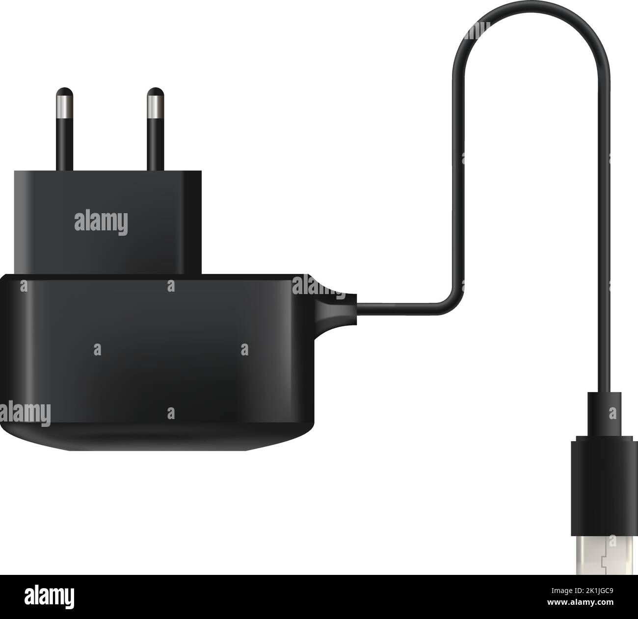 Charger with wire and usb port, recharger vector Stock Vector Image ...