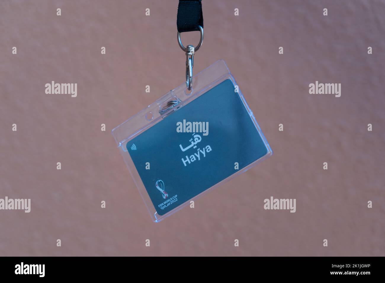 Doha, Qatar - September 18, 2022: Hayya Card is used for entry permit ...