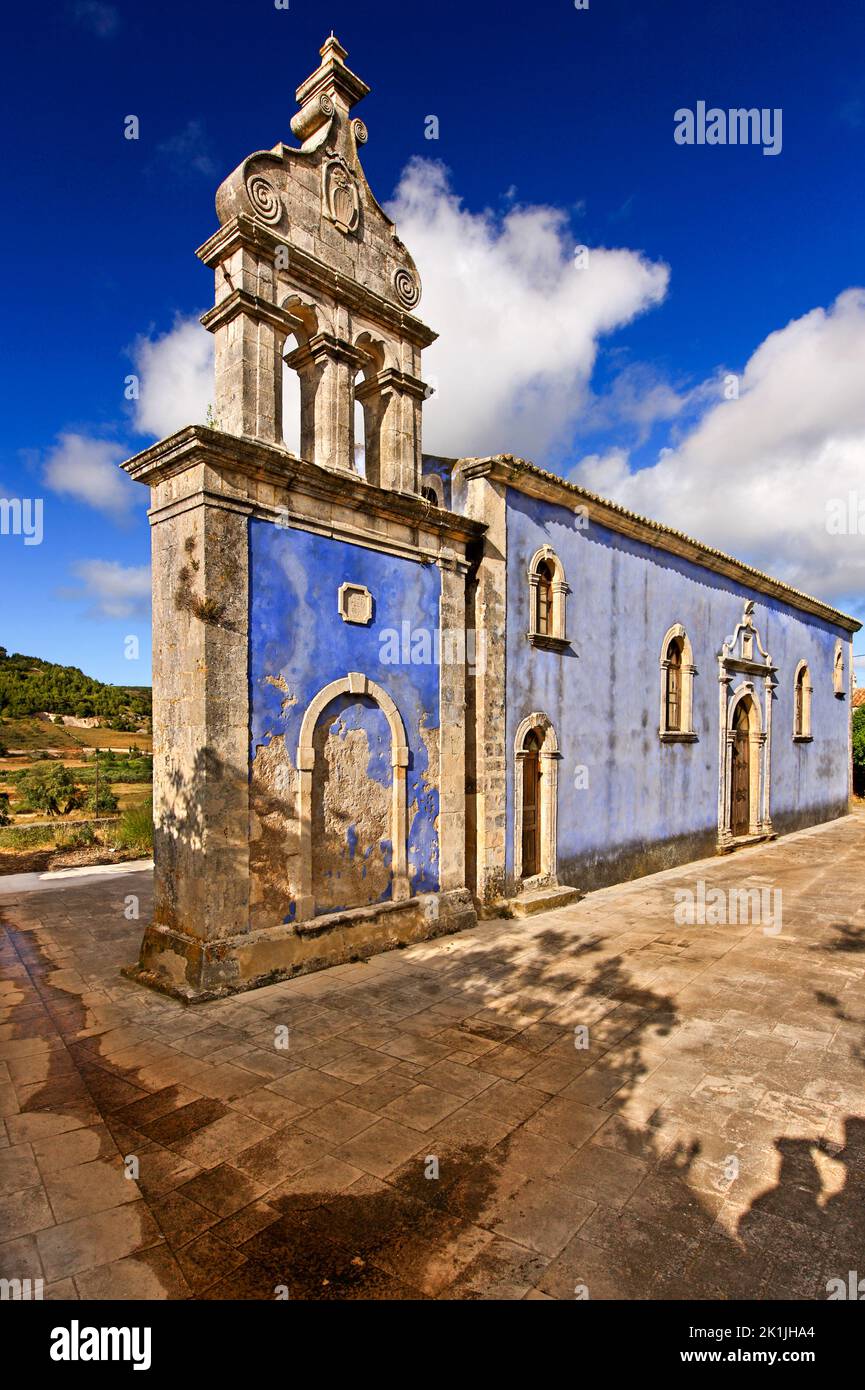 Temple of Saint Spyridon, an old Greek Orthodox church at the village ...