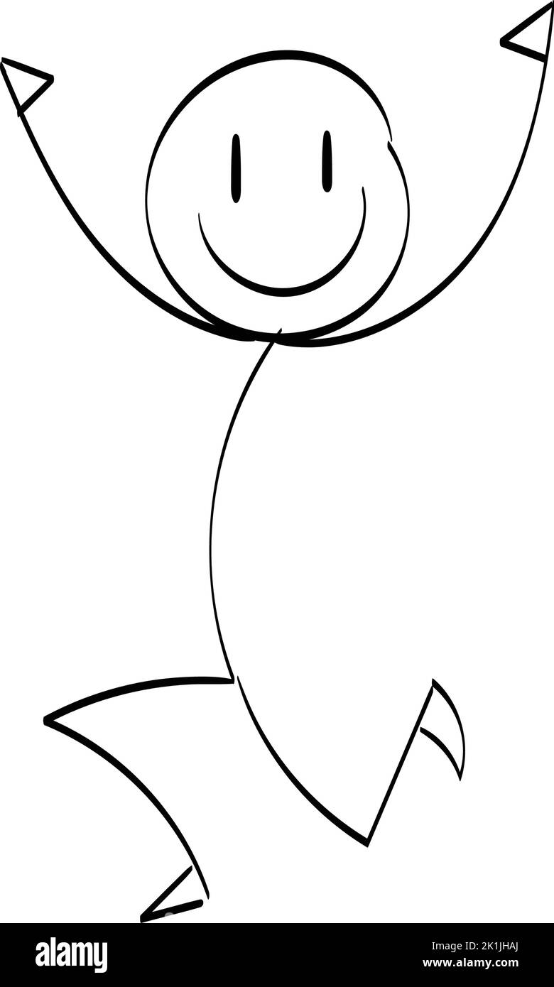 Stick figures drawing hand Black and White Stock Photos & Images - Alamy