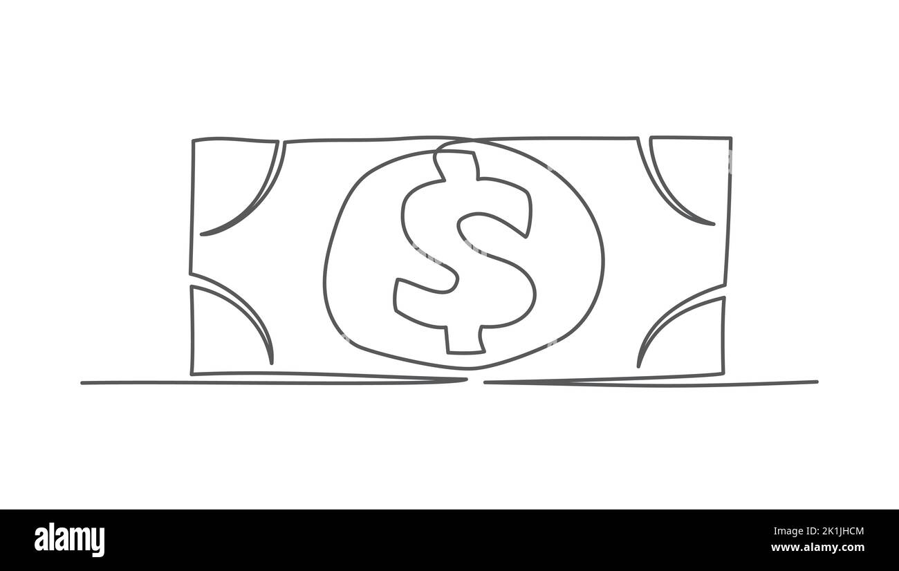 Money One line drawing. Concept for Business, Finance,Money, Dollar ...