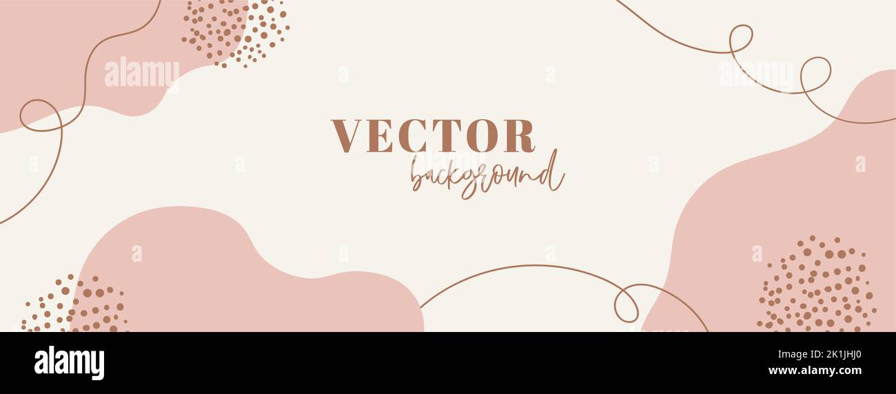 Minimal long vector banner in neutral colors. Abstract organic shapes ...