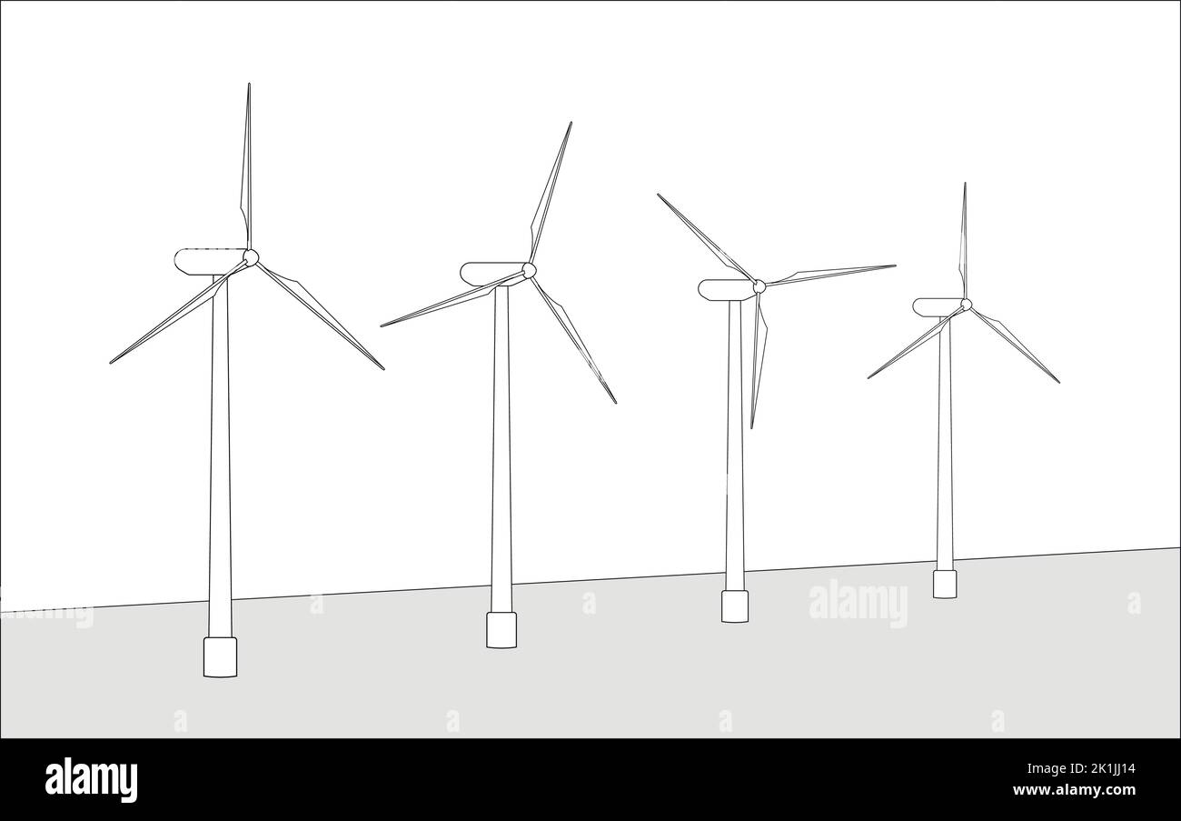 Set of vector images of wind turbines Stock Vector Image & Art - Alamy