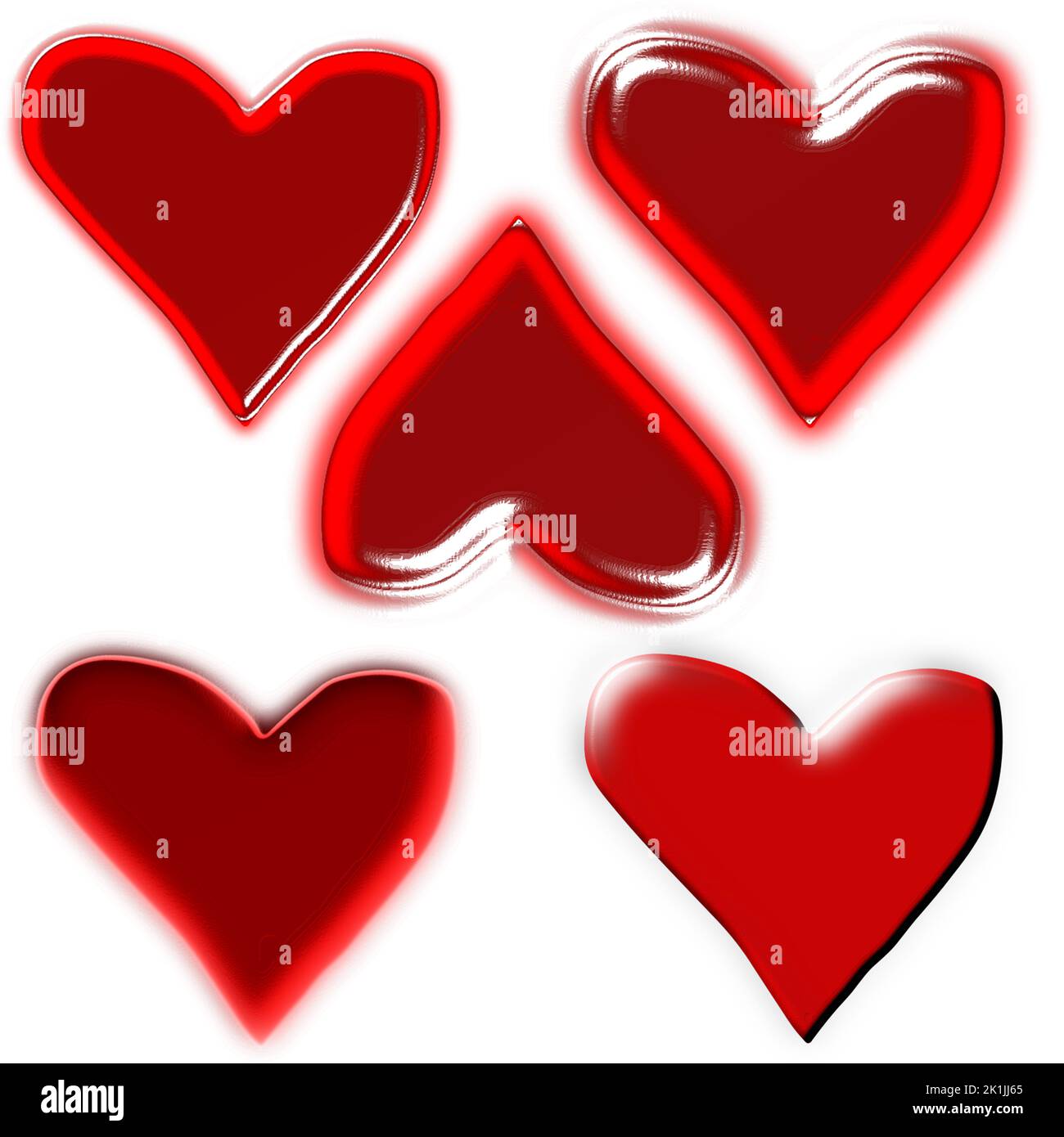 High resolution hearts set on white background Stock Photo - Alamy