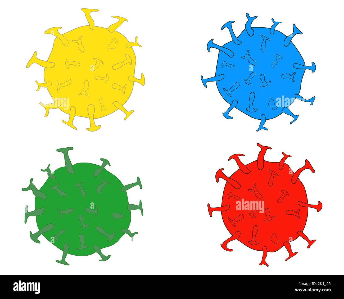 Kids drawing - Coronavirus ( covid-19 ) set illustration Stock Photo ...