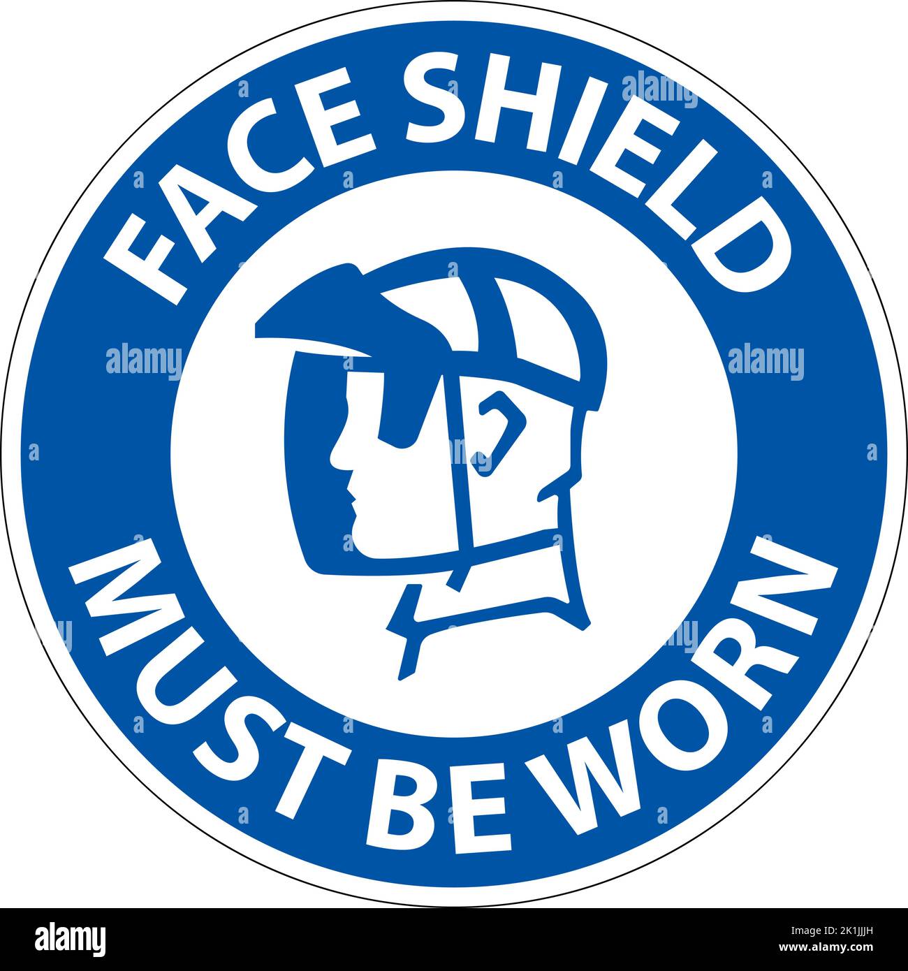 Notice Face Shield Must Be Worn Sign On White Background Stock Vector ...