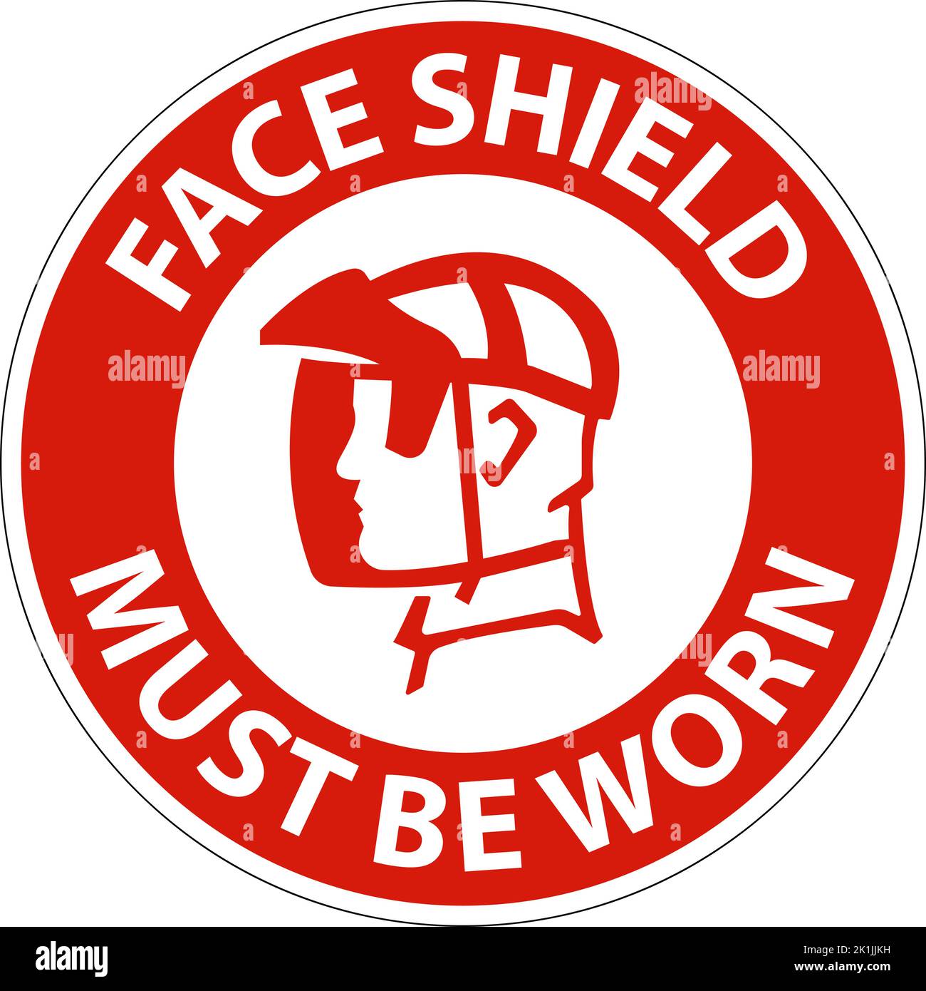 Danger Face Shield Must Be Worn Sign On White Background Stock Vector ...