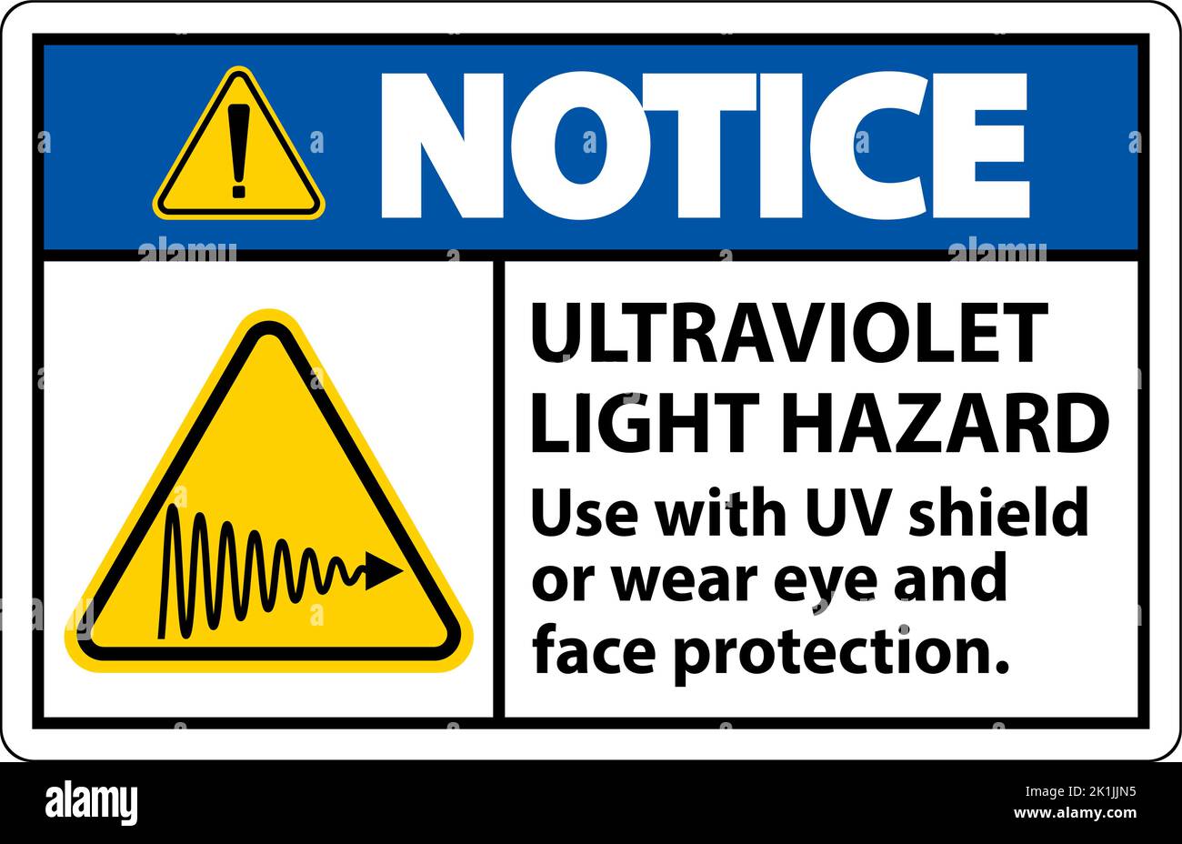 Notice Ultraviolet Light Hazard Label On White Background Stock Vector ...