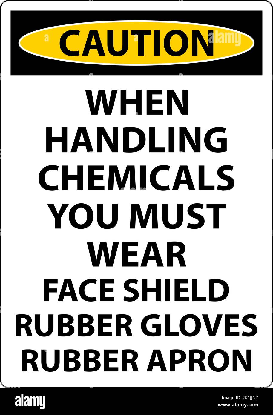 Caution Handling Chemicals Sign On White Background Stock Vector Image ...