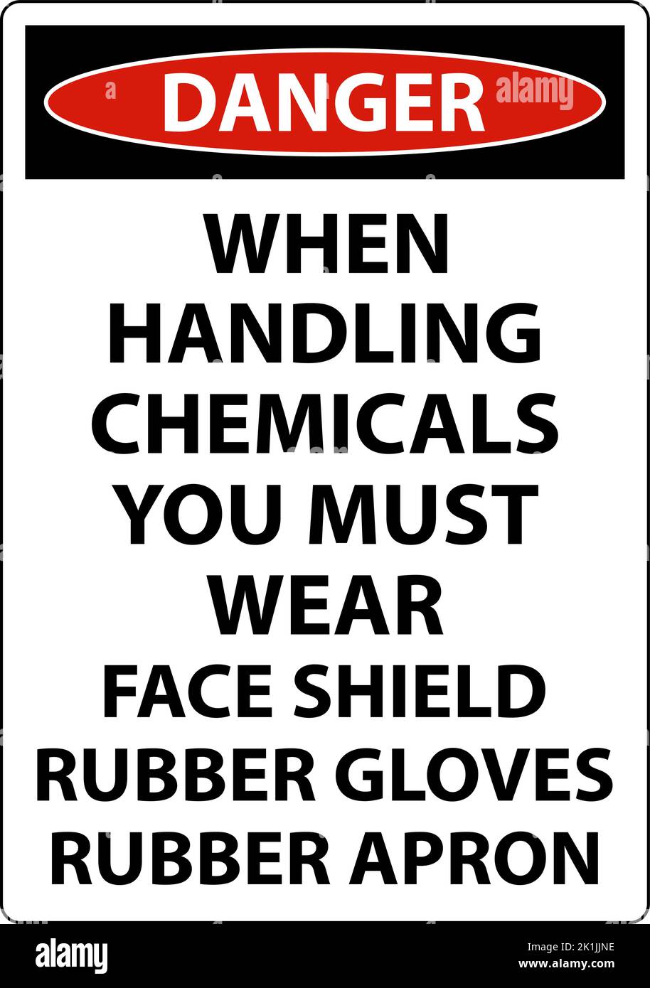 Danger Handling Chemicals Sign On White Background Stock Vector Image ...