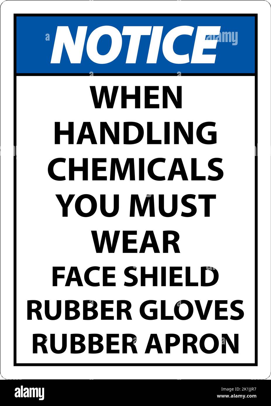 Notice Handling Chemicals Sign On White Background Stock Vector Image ...