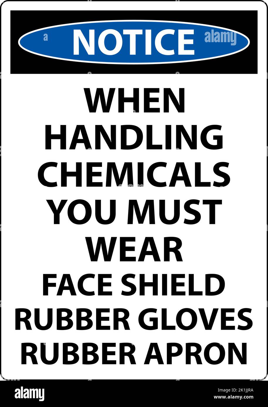 Notice Handling Chemicals Sign On White Background Stock Vector Image ...