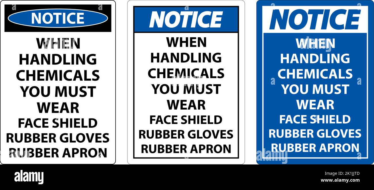 Notice Handling Chemicals Sign On White Background Stock Vector Image ...