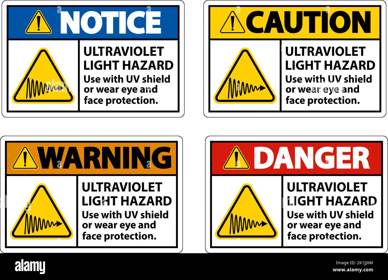 Ultraviolet Light Hazard Label On White Background Stock Vector Image ...