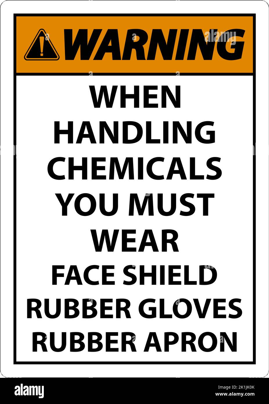 Warning Handling Chemicals Sign On White Background Stock Vector Image ...
