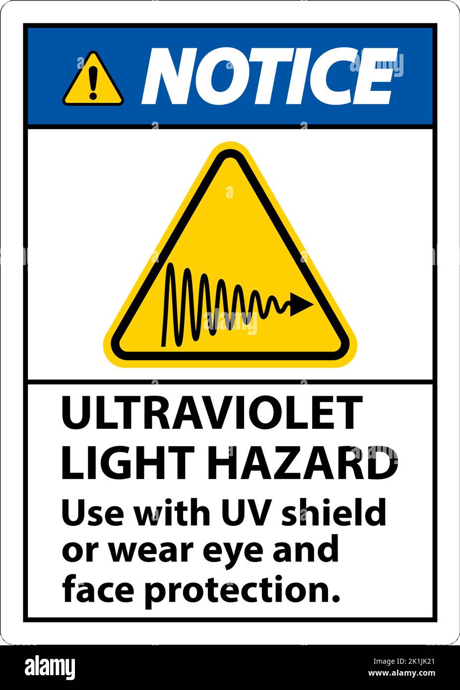 Notice Ultraviolet Light Hazard Label On White Background Stock Vector ...