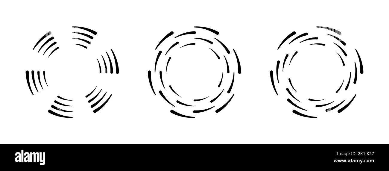 Circle speed lines for emblem, design and comic book. Abstract round ...