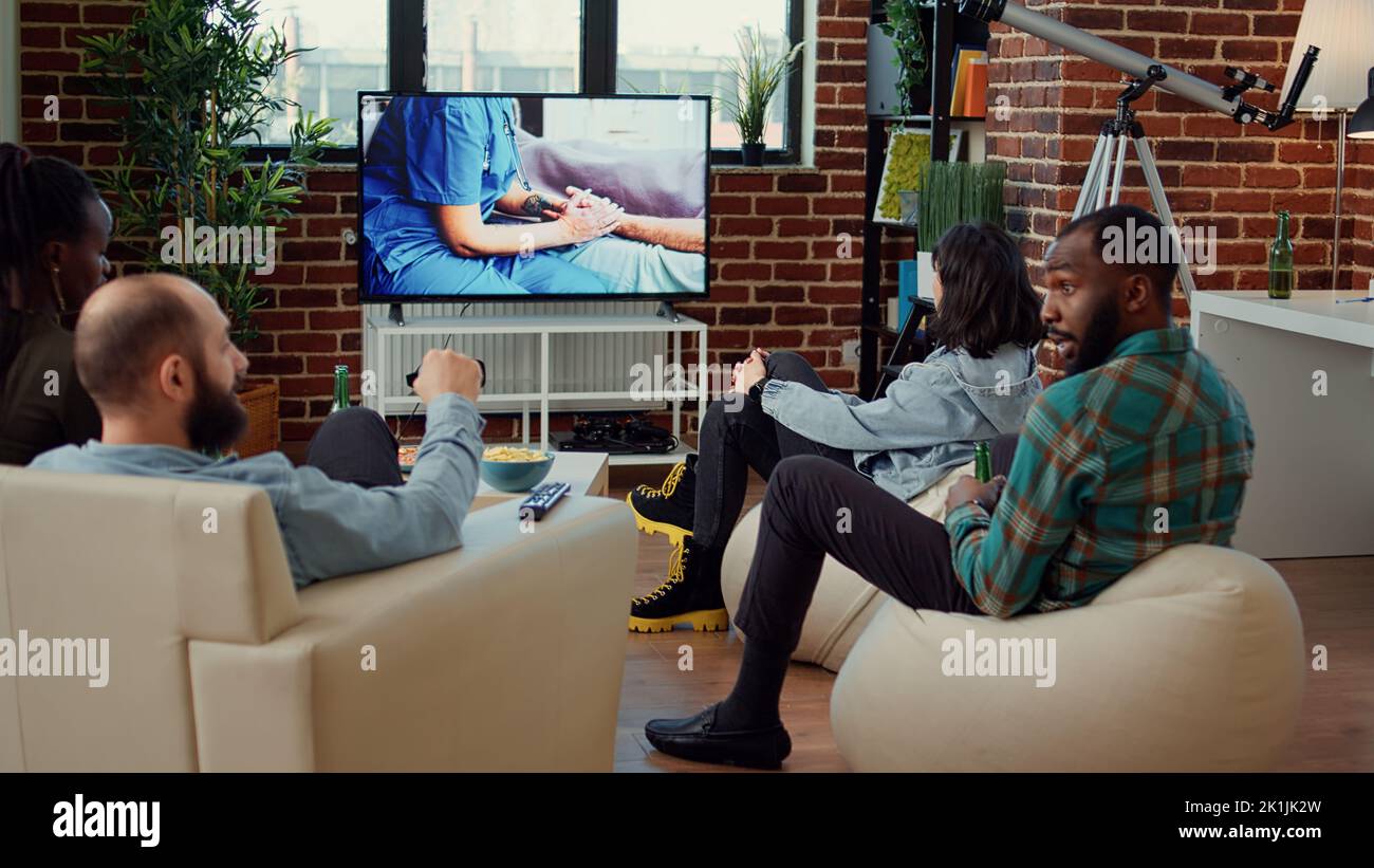Group people having drama hi-res stock photography and images - Alamy