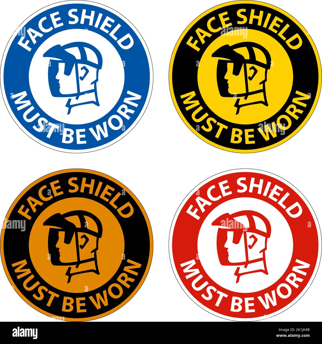 Face Shield Must Be Worn Sign On White Background Stock Vector Image ...