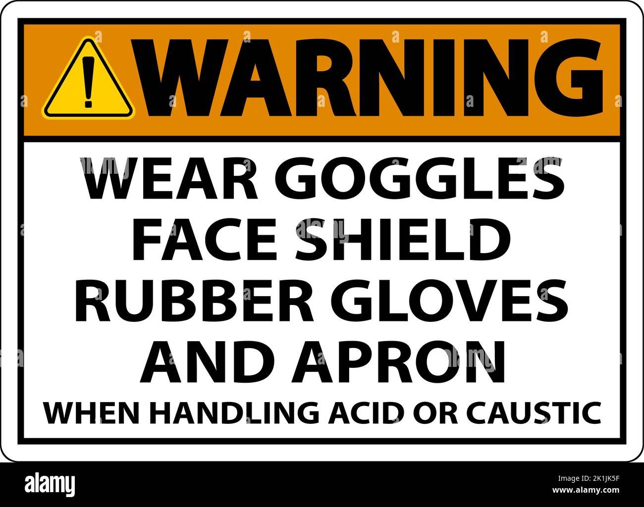 Warning Wear Goggles, Face Shield, Rubber Gloves, And Apron When ...