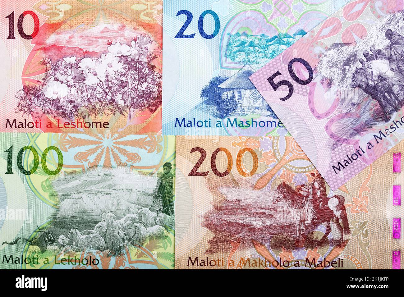 Banknotes of Lesotho - Maloti a business background Stock Photo - Alamy