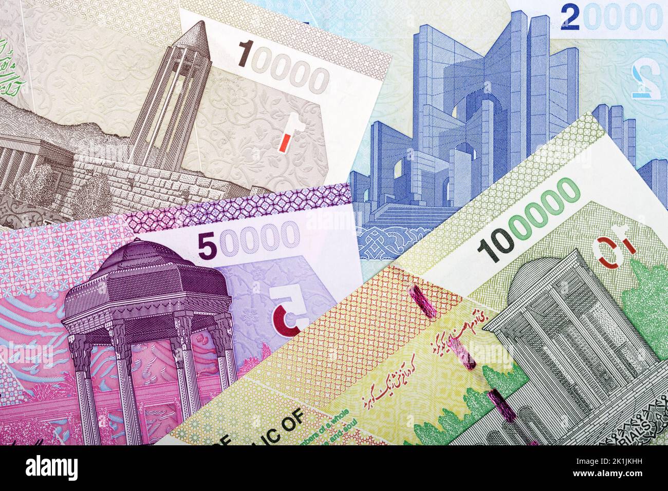 Iranian money - Tomans a business background Stock Photo - Alamy