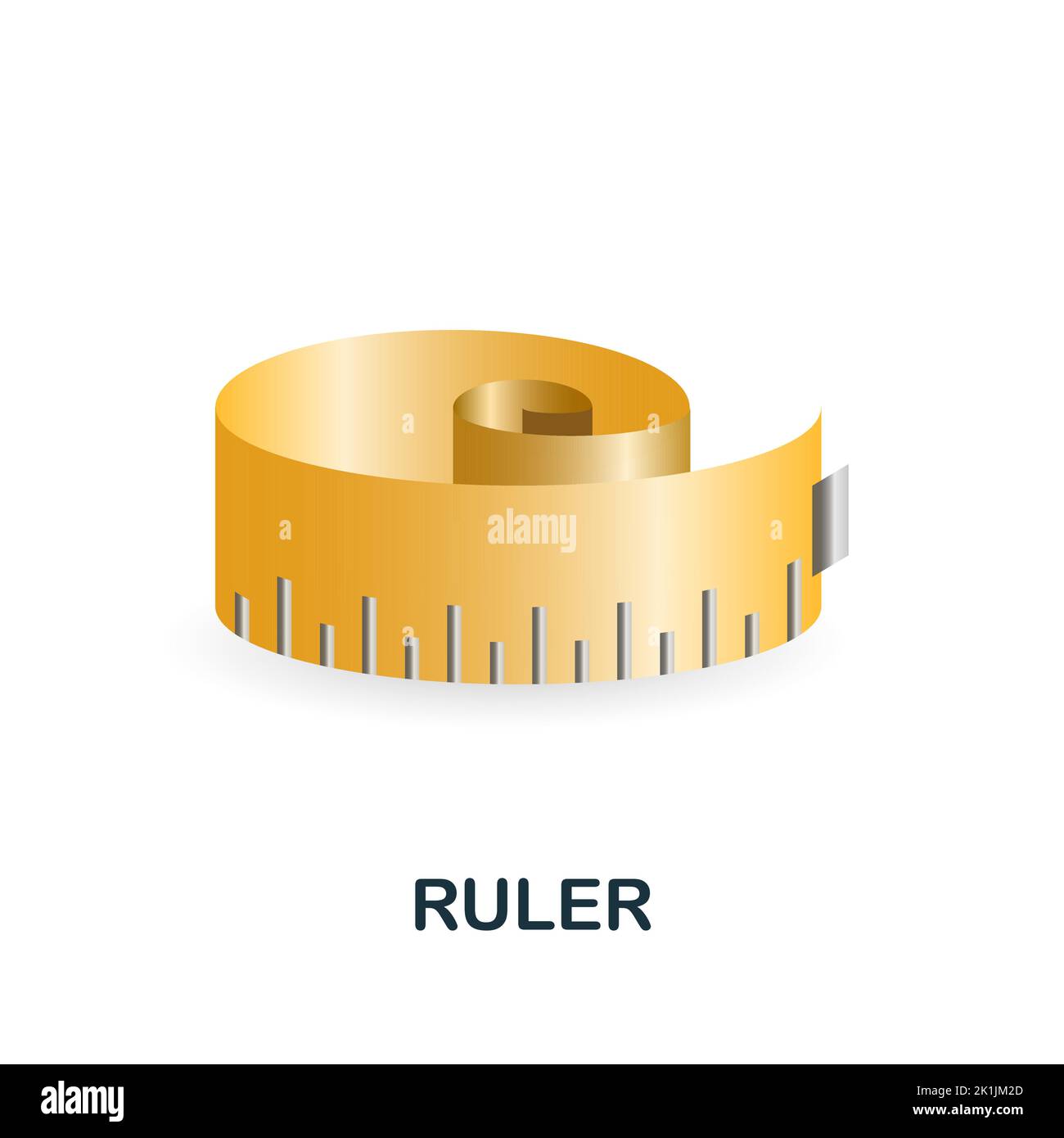 Ruler icon. 3d illustration from measuring collection. Creative Ruler ...