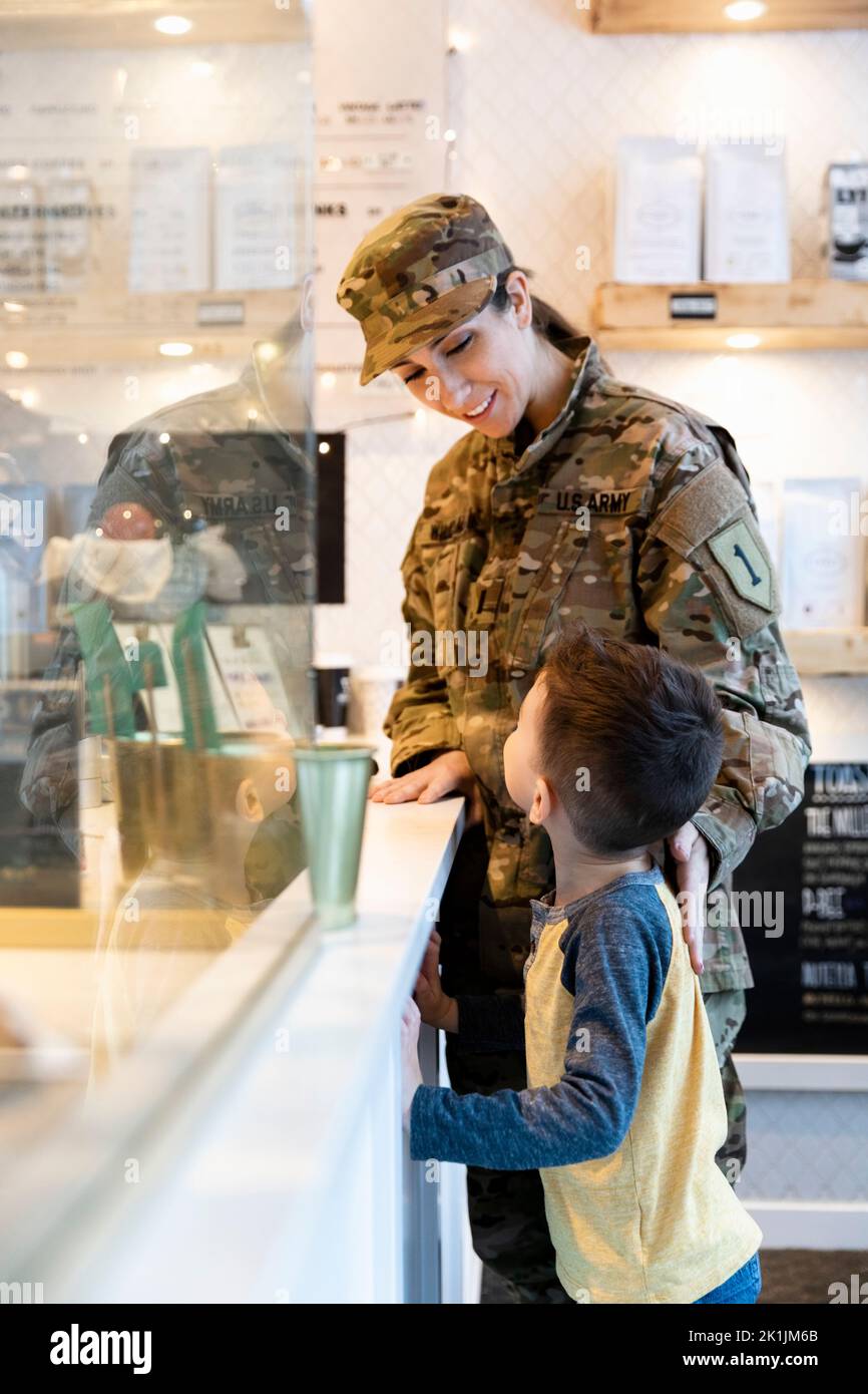 Boy ordering food hi-res stock photography and images - Alamy