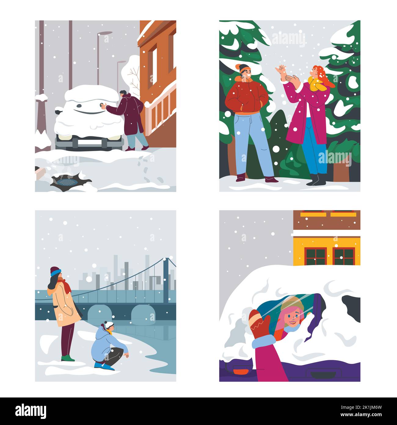 Walkway snow Stock Vector Images - Alamy