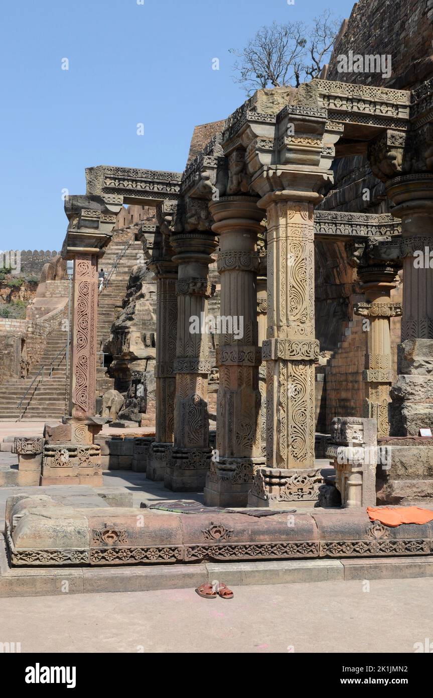 Structures in Kalinjar Fort. There are structures such as masjid, tomb ...