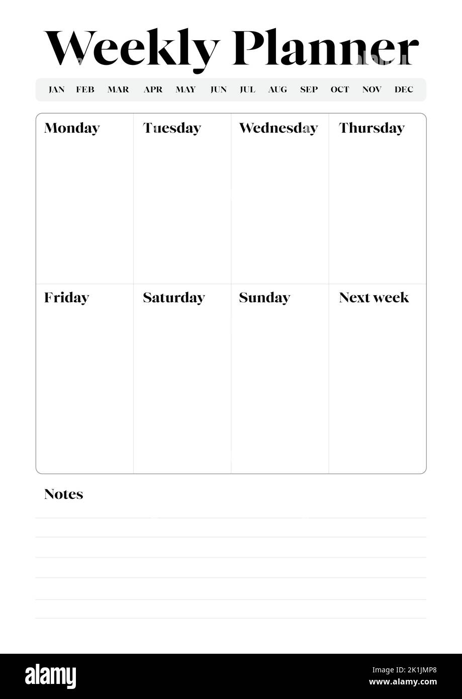 Weekly day book Stock Vector Images - Alamy