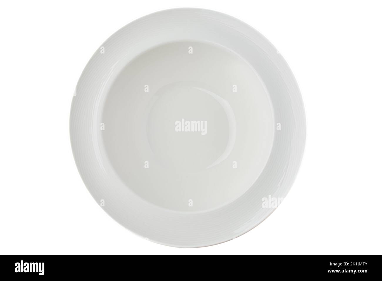 Top view of white ceramic plate isolated on white background Stock ...