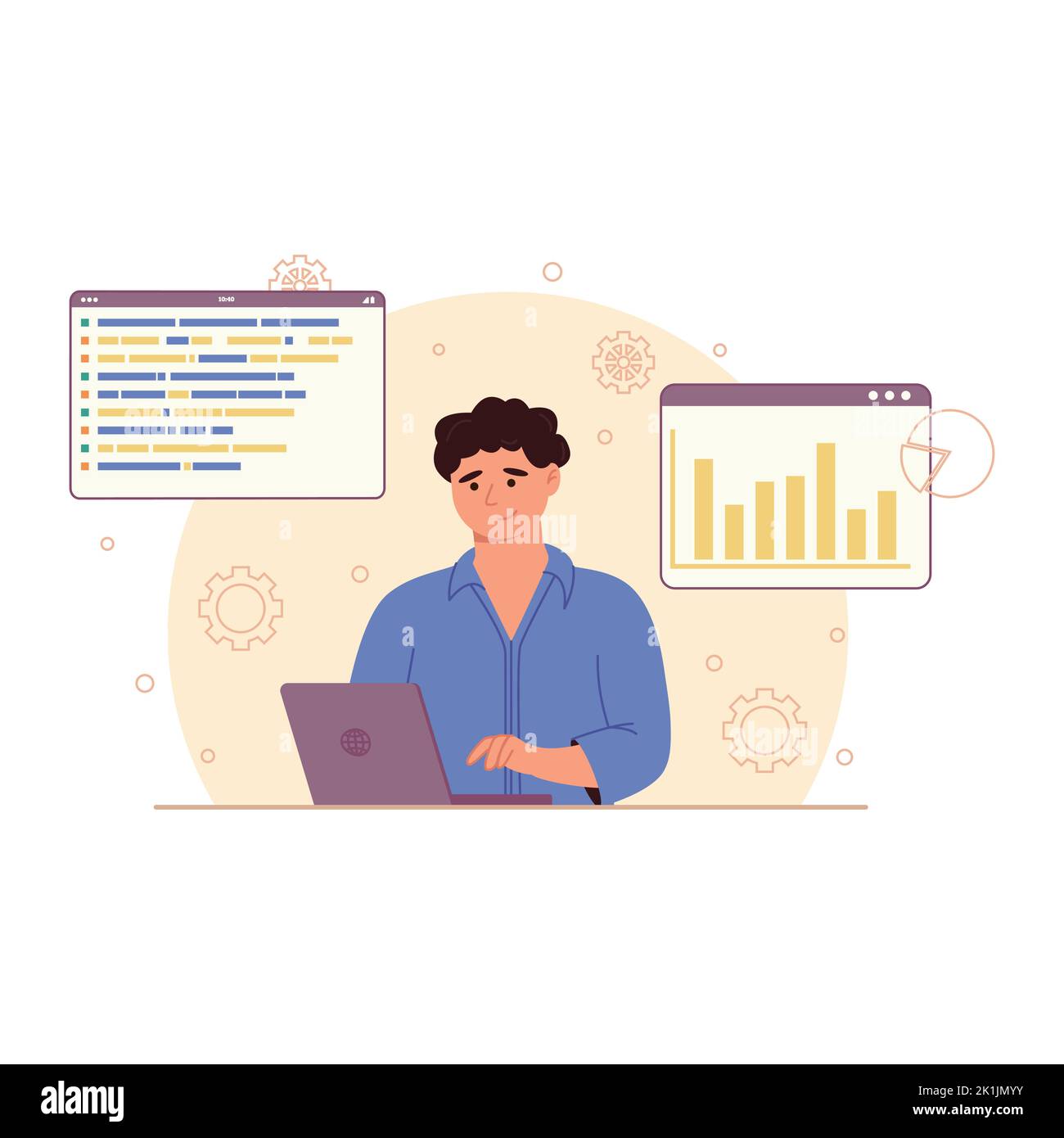 Content management system concept design or CMS concept design. Software development. Website ...