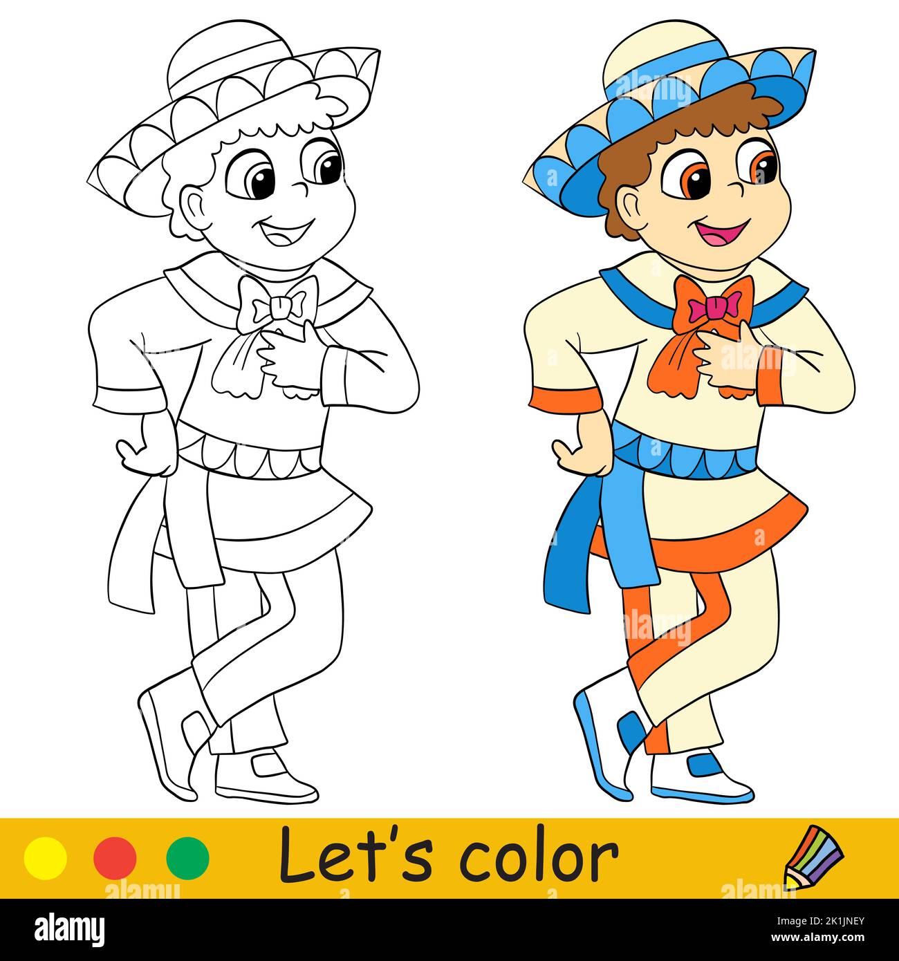 Cute little mexican boy in national costume. Halloween concept ...